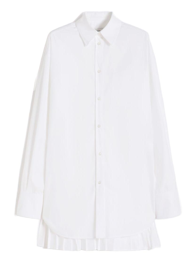 MAX MARA Cotton-Blend Overshirt with Pleated Detail